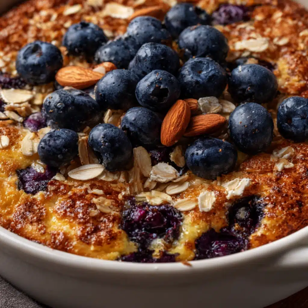 Blueberry Cottage Cheese Breakfast Bake With Oats: Healthy & Delicious